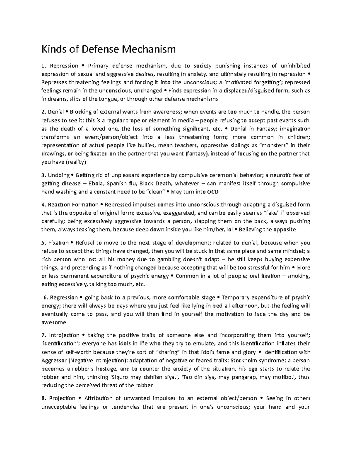 Kinds of Defense Mechanism - Kinds of Defense Mechanism Repression ...