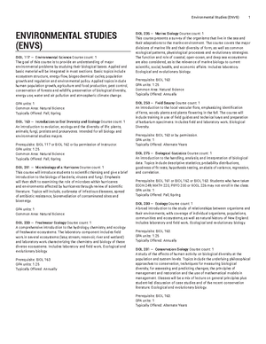 ENVS 6 - Evs project - ENVIRONMENTAL STUDIES EN VIRONMENTAL STUDIES ...