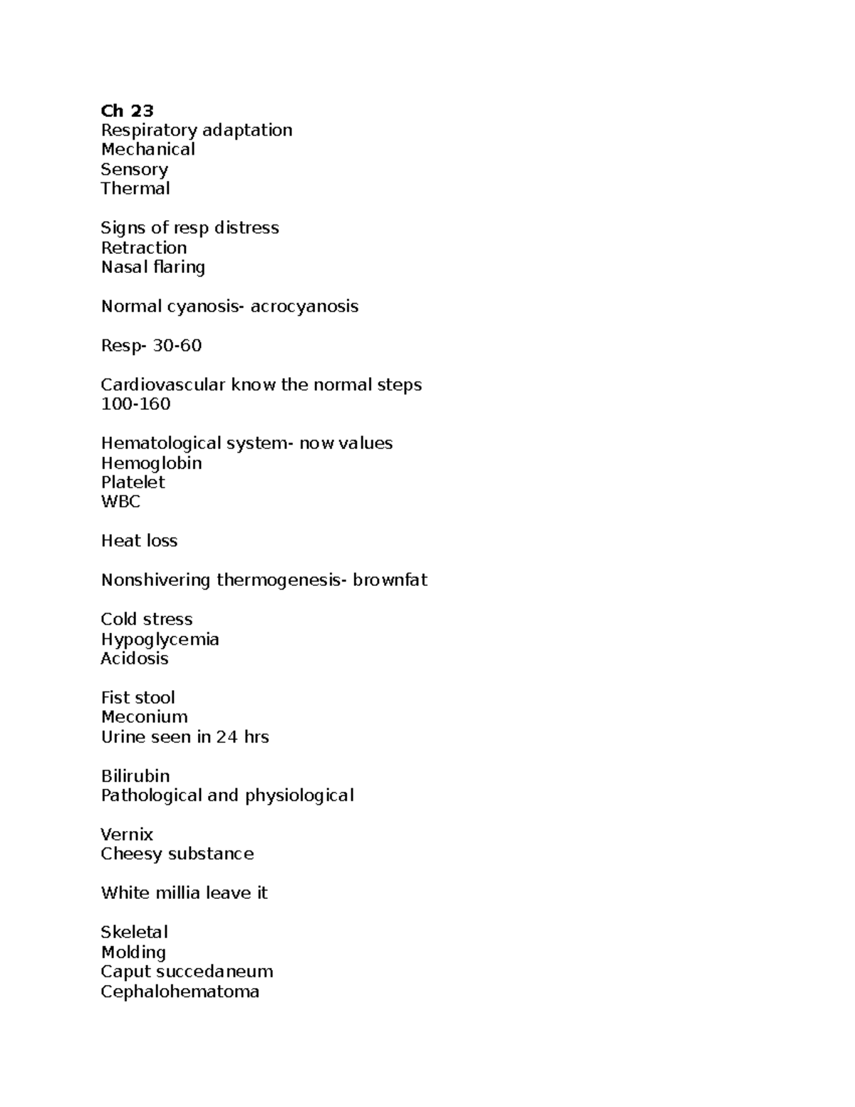 Notes in lecture - Ch 23 Respiratory adaptation Mechanical Sensory ...