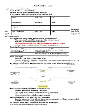 Patho Pharm II Final Review - Patho/Pharm II Final Exam Review 2 Hgb ...