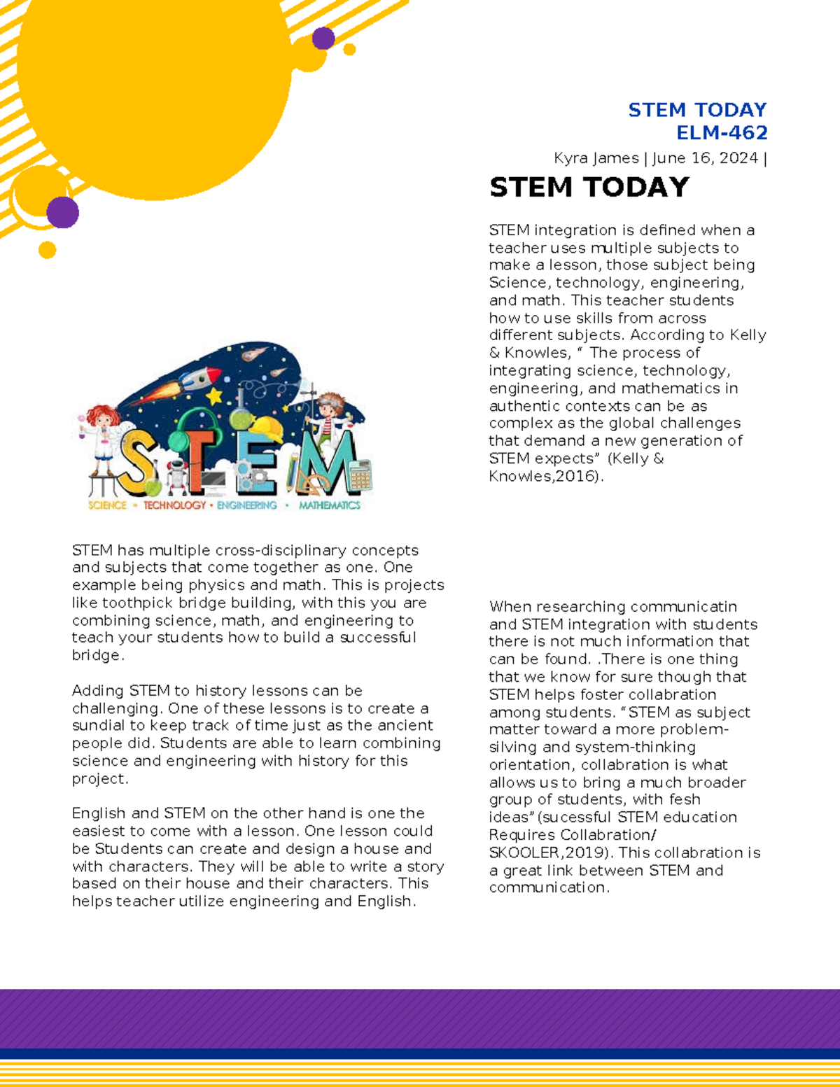 STEM Today - STEM TODAY ELM- Kyra James | June 16, 2024 | STEM TODAY ...