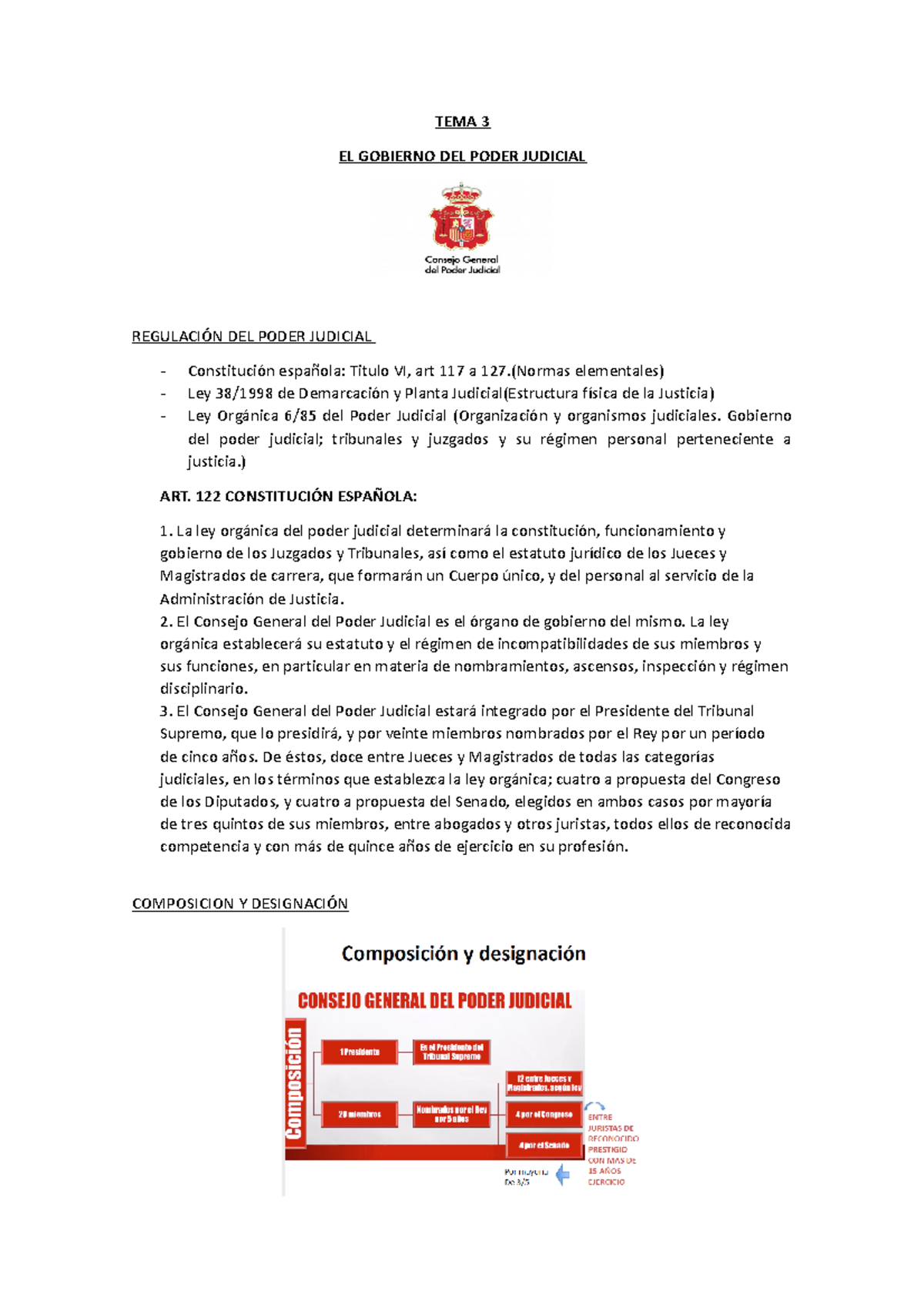 TEMA 3 - procesal dade - TEMA 3 EL GOBIERNO DEL PODER JUDICIAL REGULACIÓN DEL PODER JUDICIAL ...