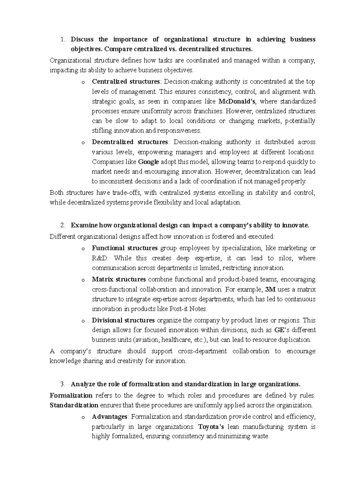 [Sample] Management Essay Ques - Discuss the importance of ...