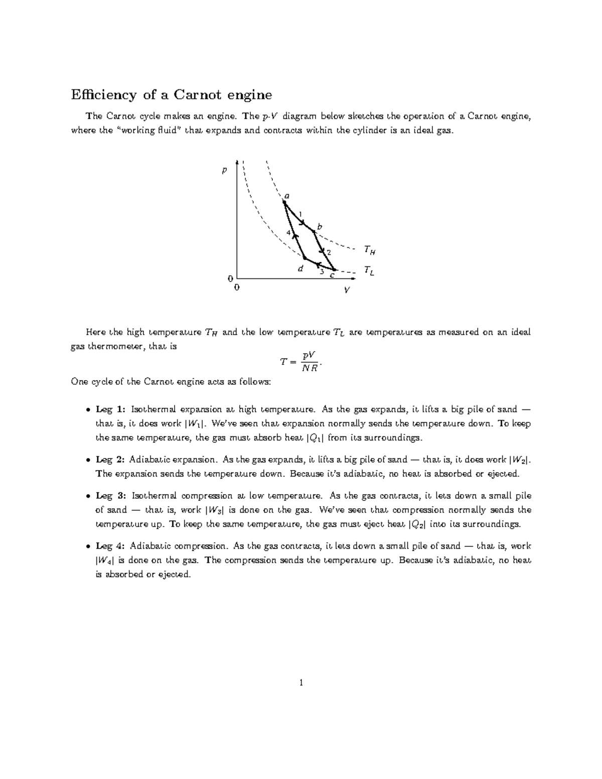 Carnot - Course on Engines - Efficiency of a Carnot engine The Carnot ...