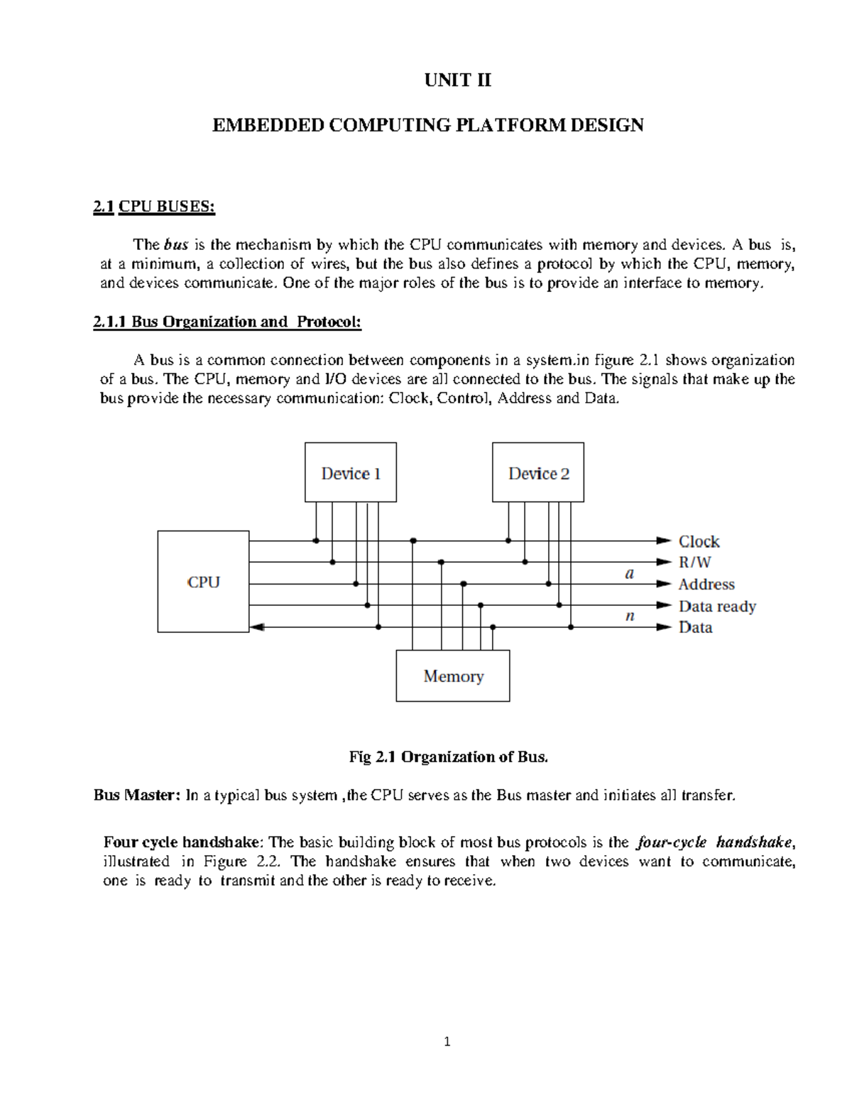 EC6703 unit2 - notes unit 2 - UNIT II EMBEDDED COMPUTING PLATFORM ...