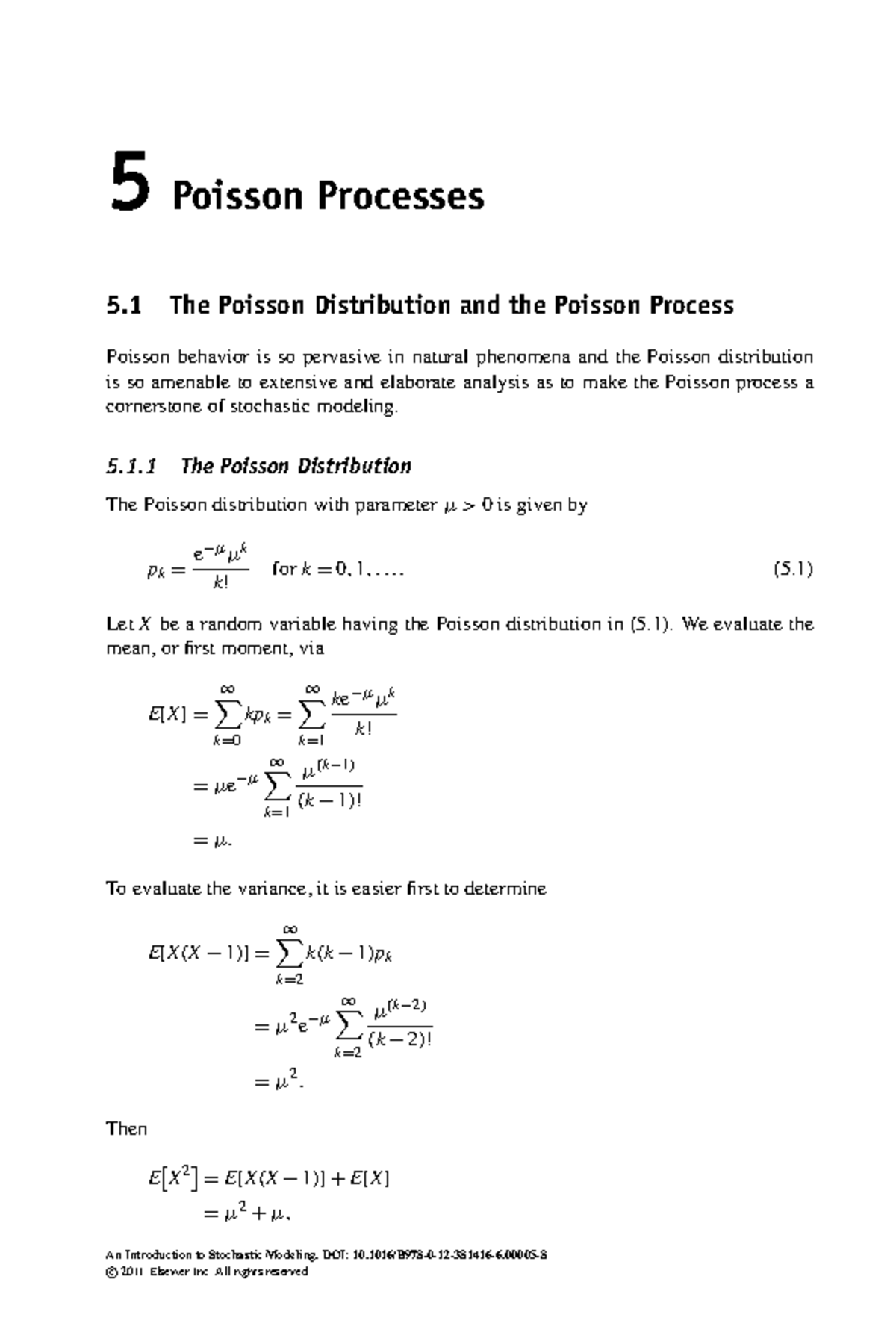 Intro to Stochastic Modeling poisson - 5 Poisson Processes 5 The ...
