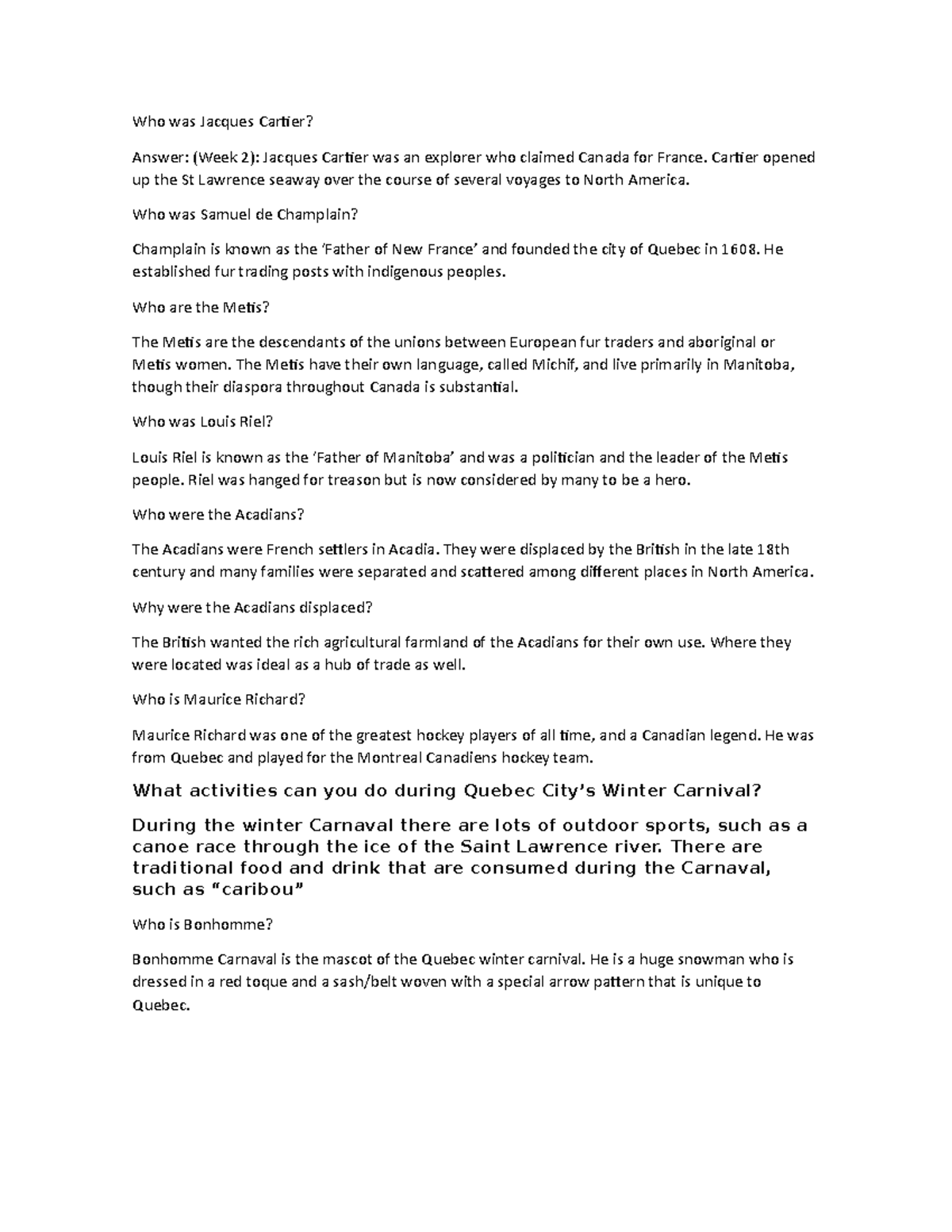 Practice quiz - None - Who was Jacques Cartier? Answer: (Week 2 ...