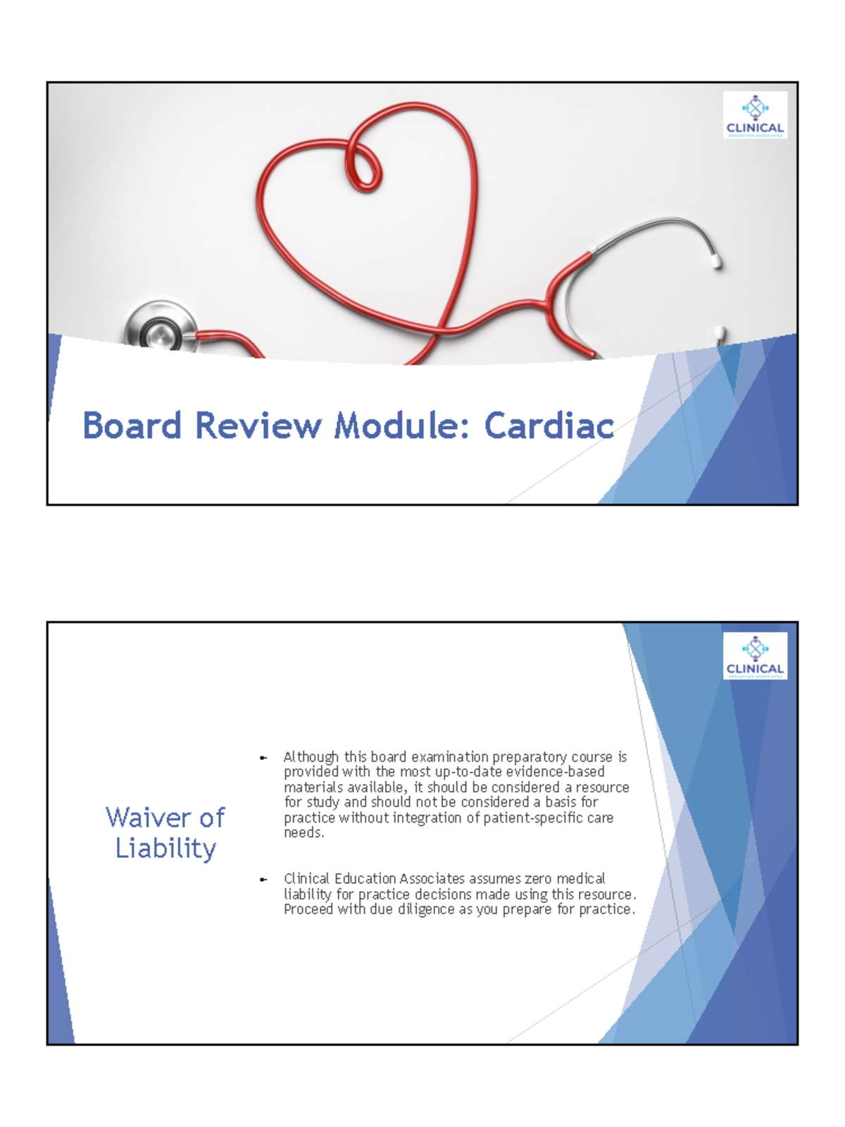 FNP Cardiac Module handouts - Board Review Module: Cardiac Waiver of ...