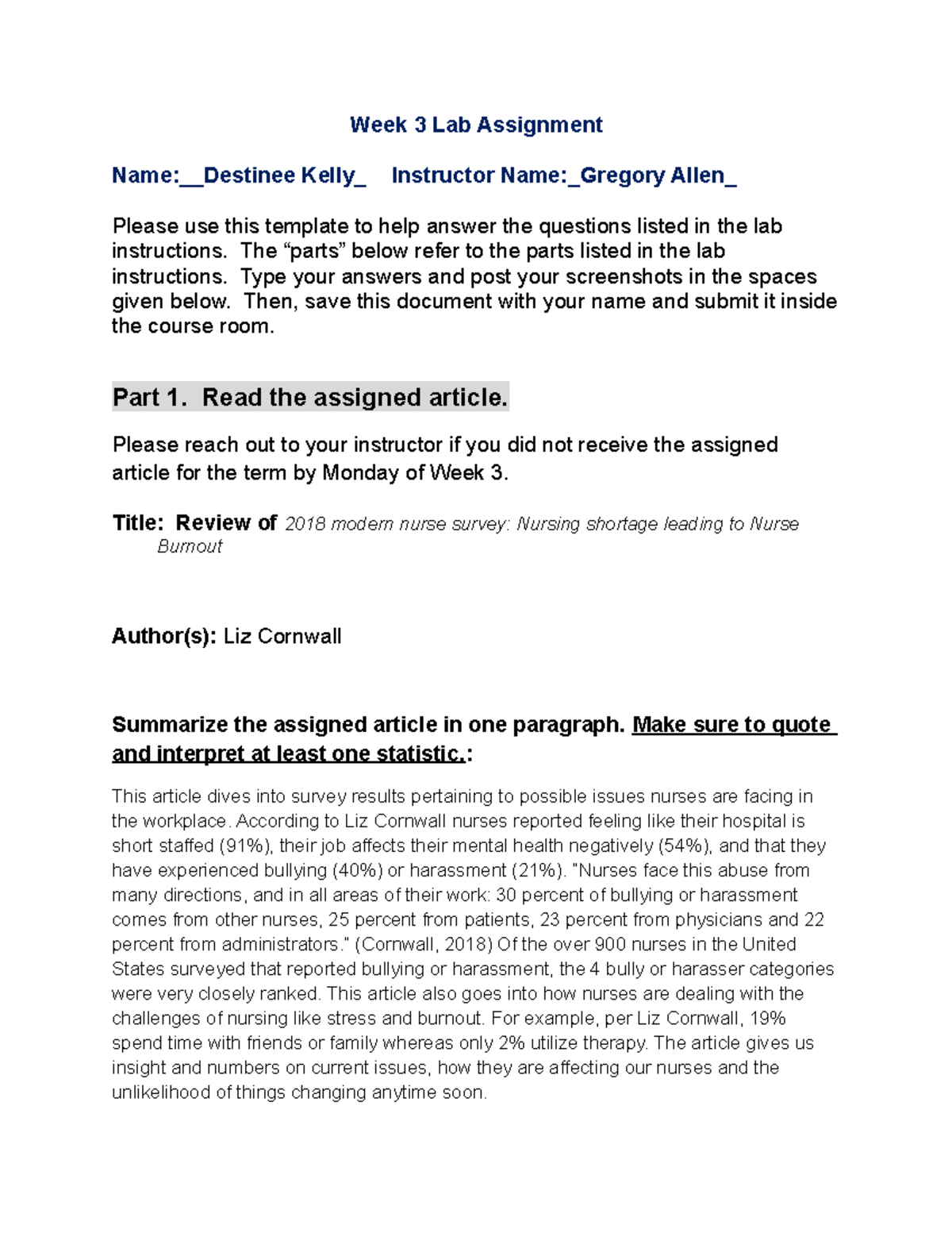 Stats Week 3 Lab - Lab assignment - Week 3 Lab Assignment Name ...