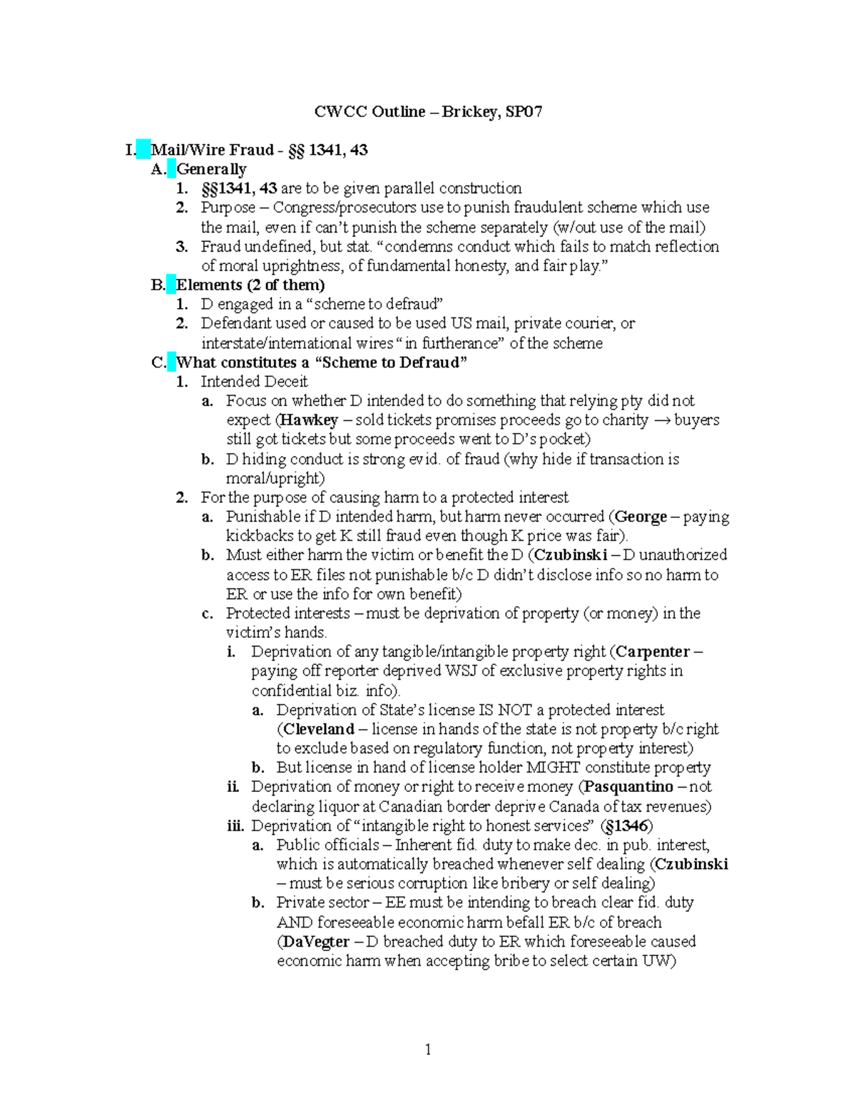 Brickey-White Collar-Spring-07 - CWCC Outline – Brickey, SP I. Mail ...