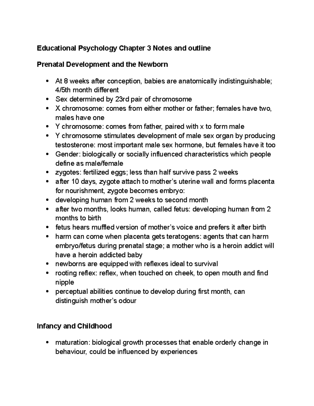 Educational Psychology Chapter 3 Notes and outline - easy-going, quiet ...