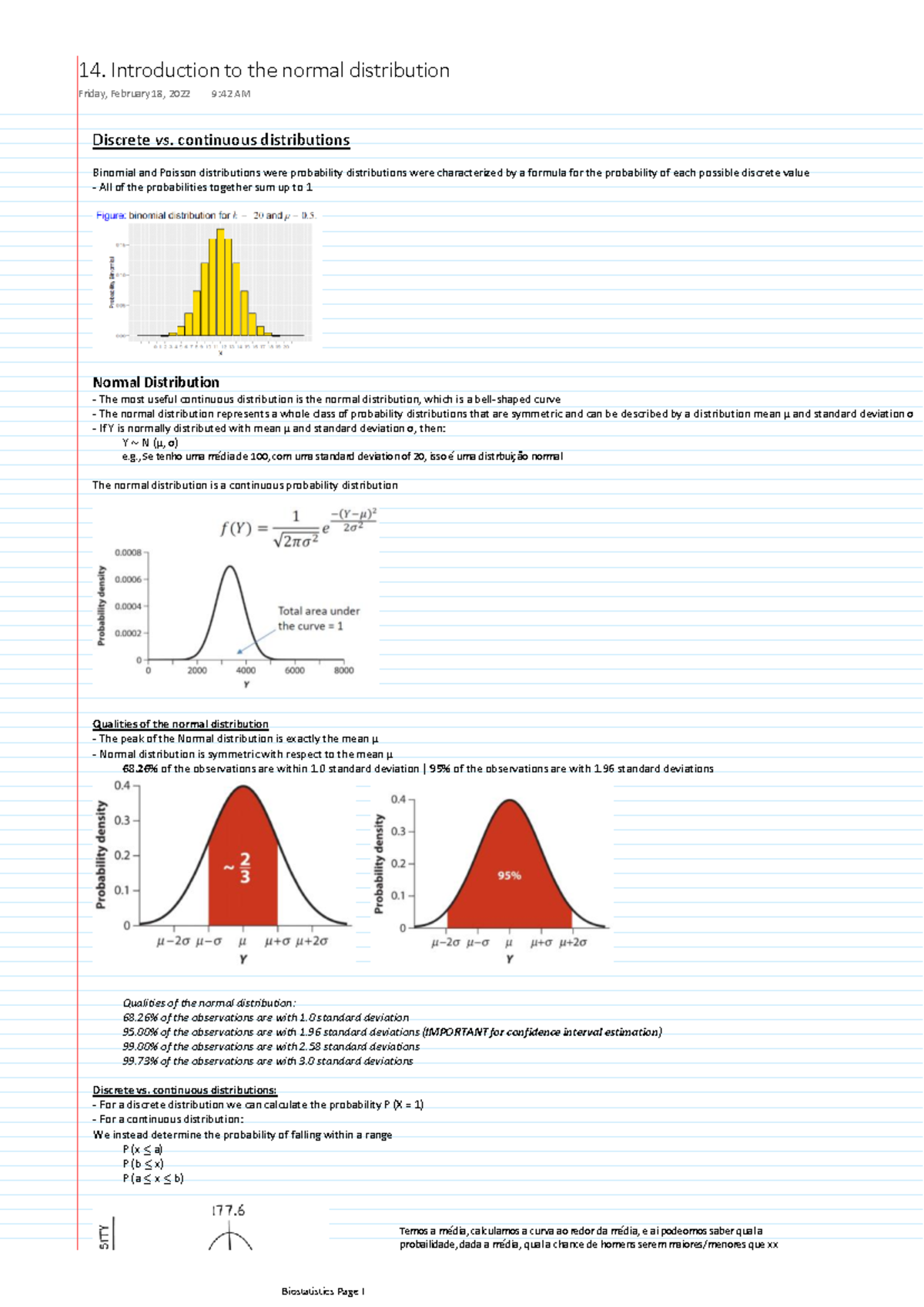 14. Introduction to the normal distribution - Discrete vs. continuous ...
