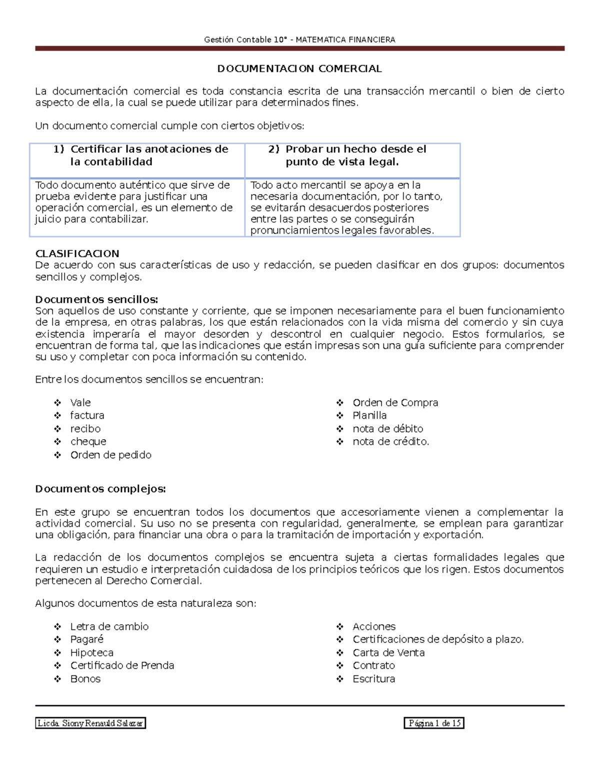 Tema 7 Documentos comerciales - DOCUMENTACION COMERCIAL La ...