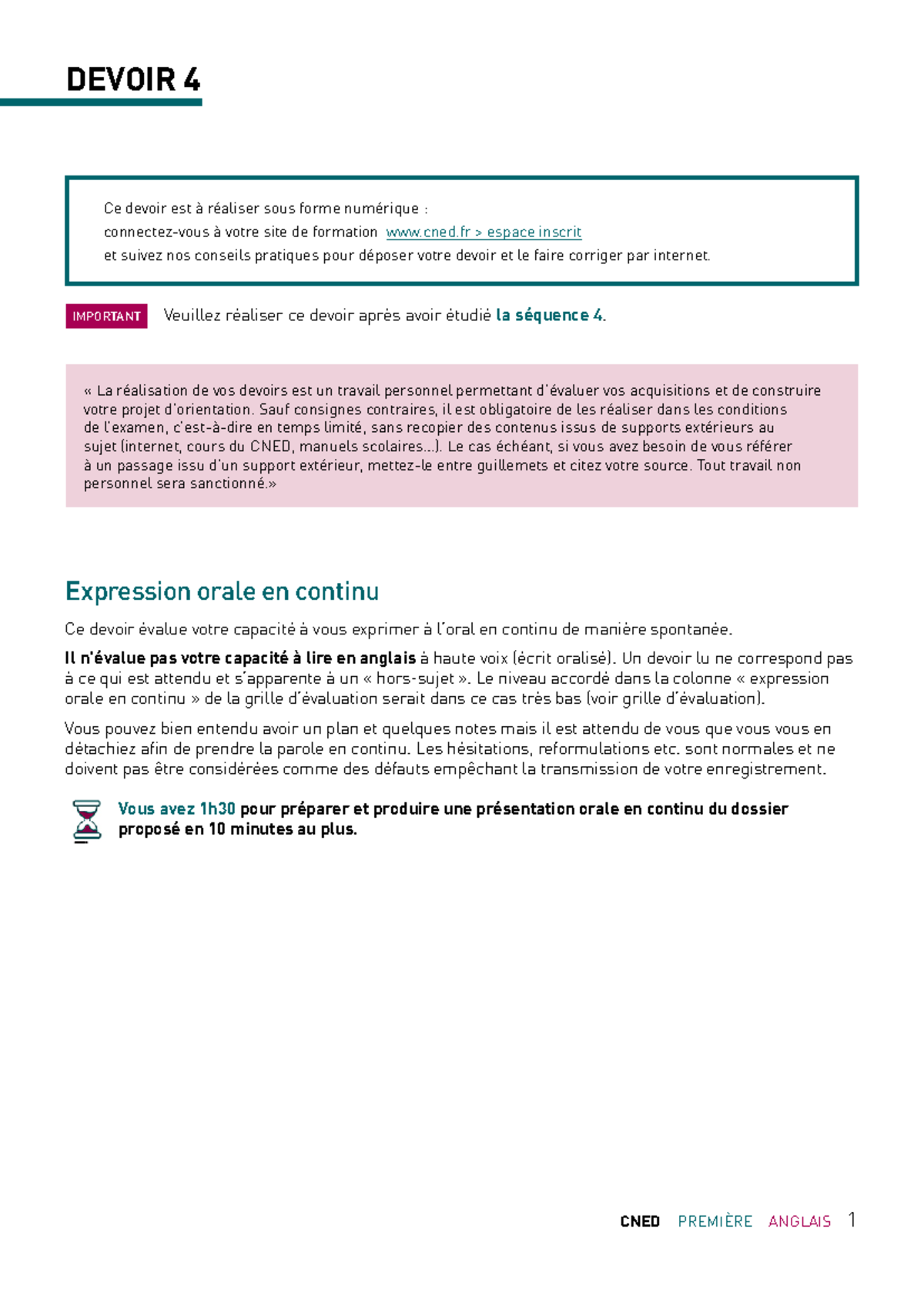 7AN17DV0423-Devoir 4 2 - Expression orale en continu Ce devoir évalue votre capacité à vous ...