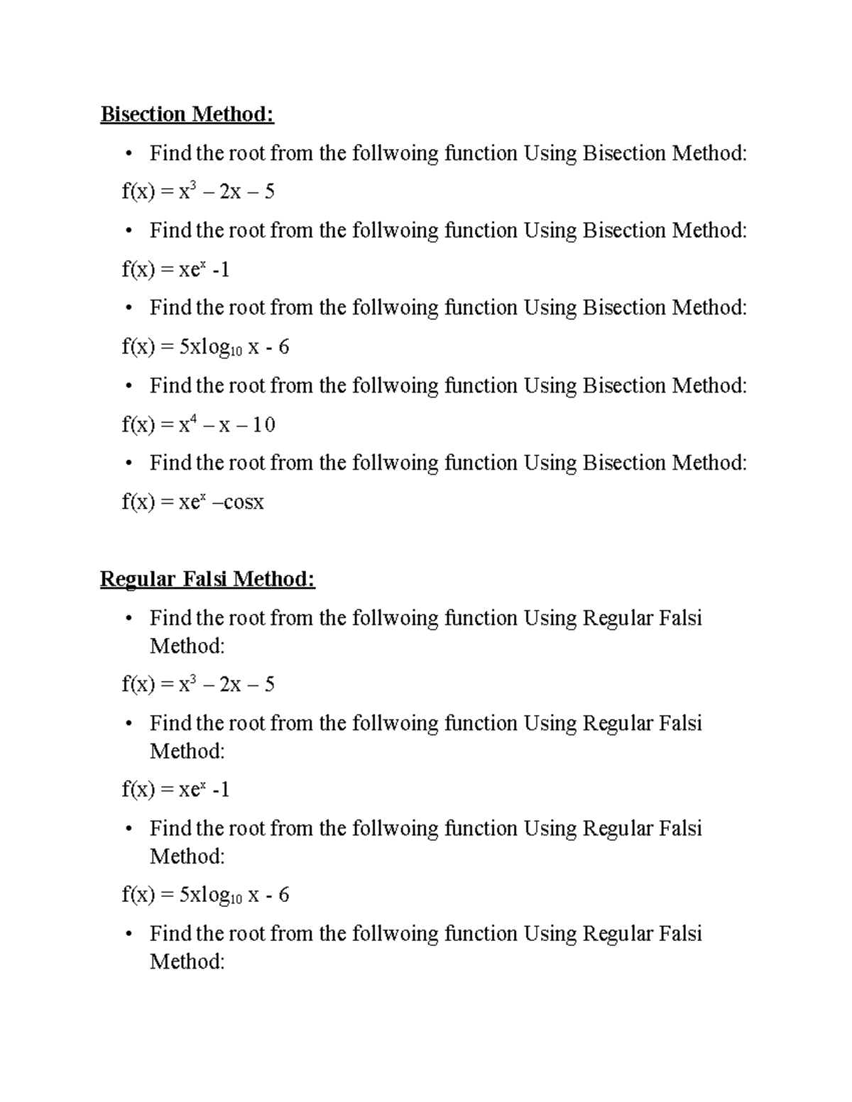 Assignment on Structural Analysis II CE512, CEE,SUST - Bisection Method ...