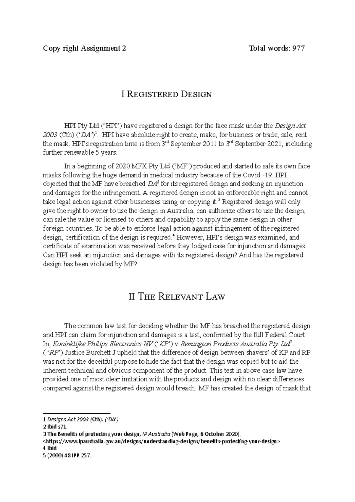 Task 2 Assignment Task 2 - Copy right Assignment 2 Total words: 977 I ...