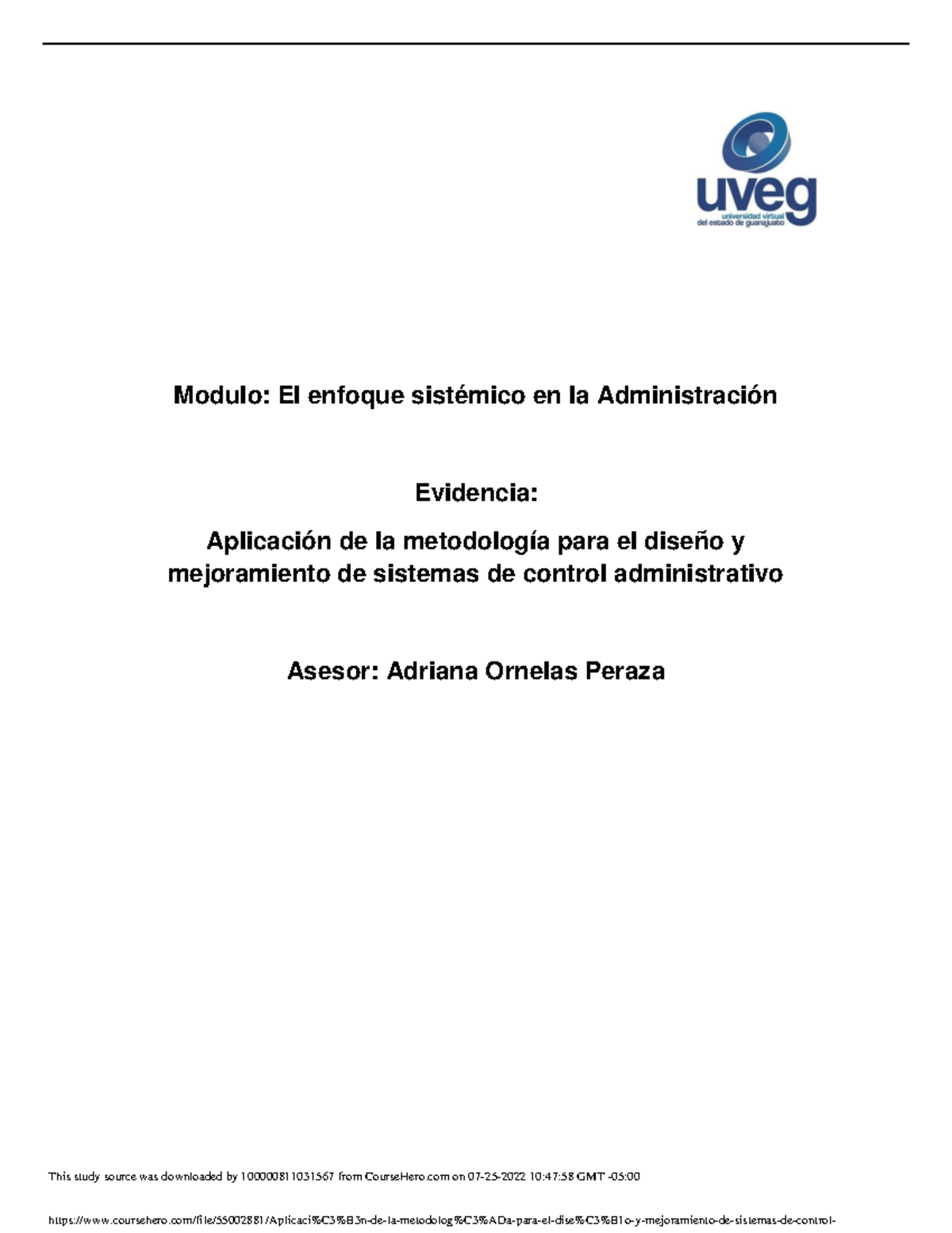 Aplicaci n de la metodolog a para el dise o y mejoramiento de sistemas de control administrativo ...