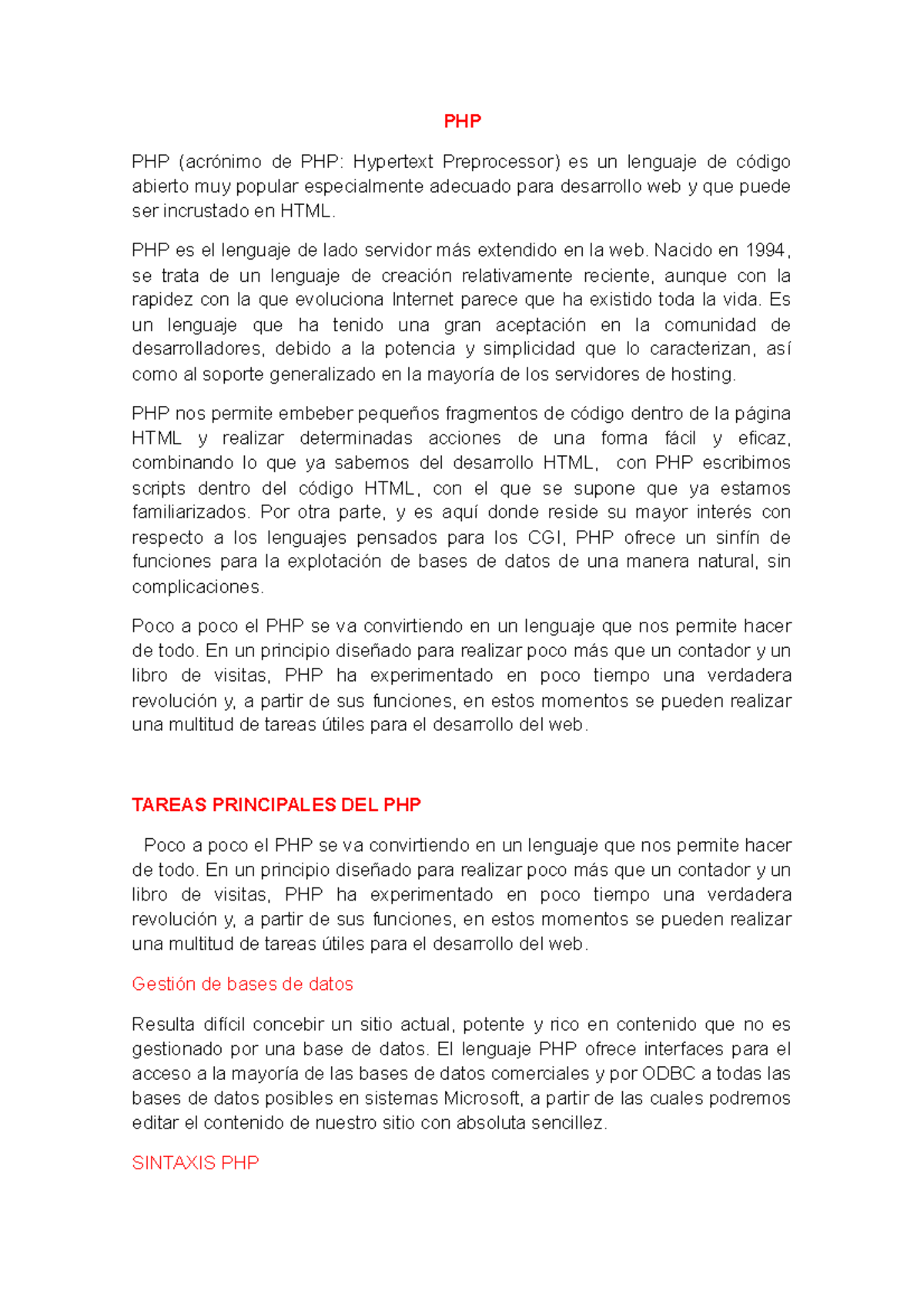 Clase 9 PHP - PHP PHP (acrónimo de PHP: Hypertext Preprocessor) es un ...