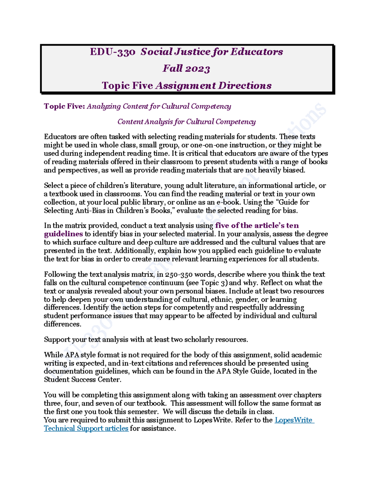 EDU-330 Fall 2023 Topic Five Assignment Directions - EDU-330 Social ...