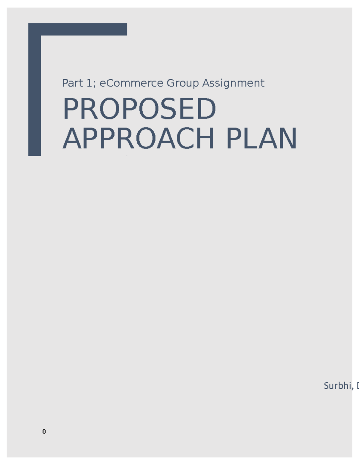 BUS8570 Proposed Approach Plan Template - Part 1; eCommerce Group ...