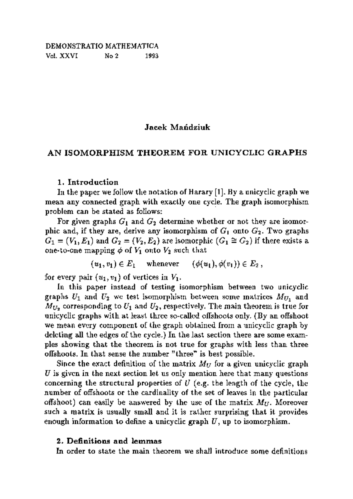 10 - Nada - DEMONSTRATIO MATHEMATICA Vol. XXVI No 2 1993 Jacek Mandziuk ...