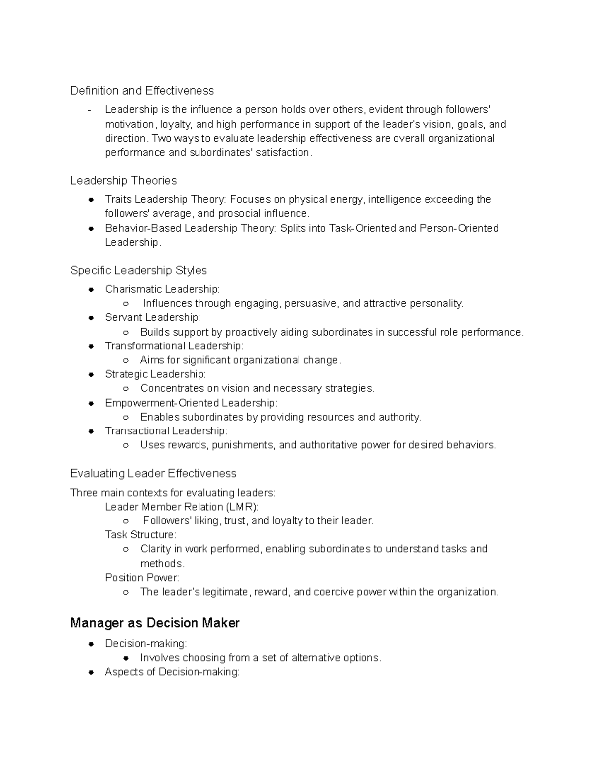 Chapter 11 Study Guide - notes - Definition and Effectiveness ...