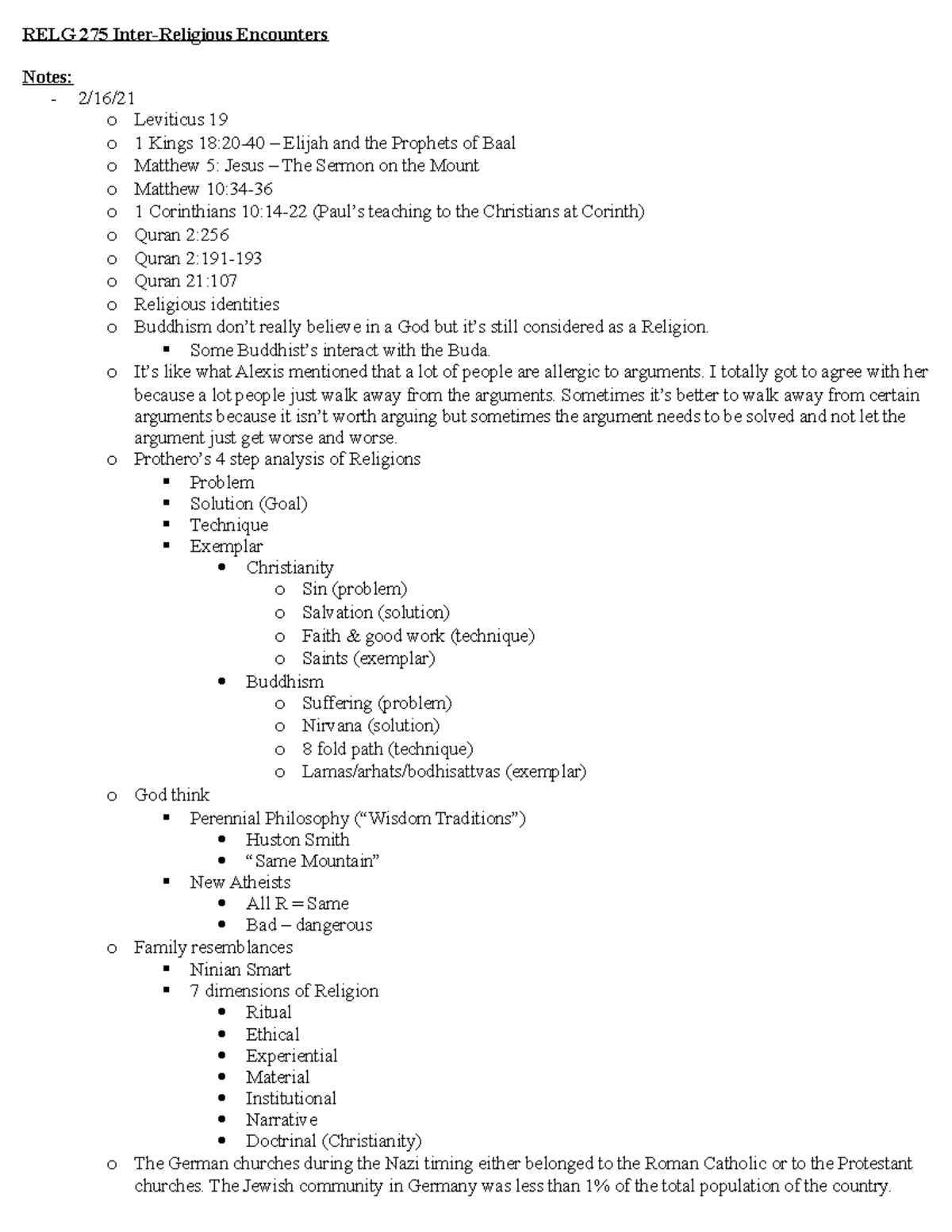 Notes RELG 275 Inter Religious Encounters Notes 2 16 O Leviticus notes-relg-275-inter-religious-encounters-notes-2-16-o-leviticus