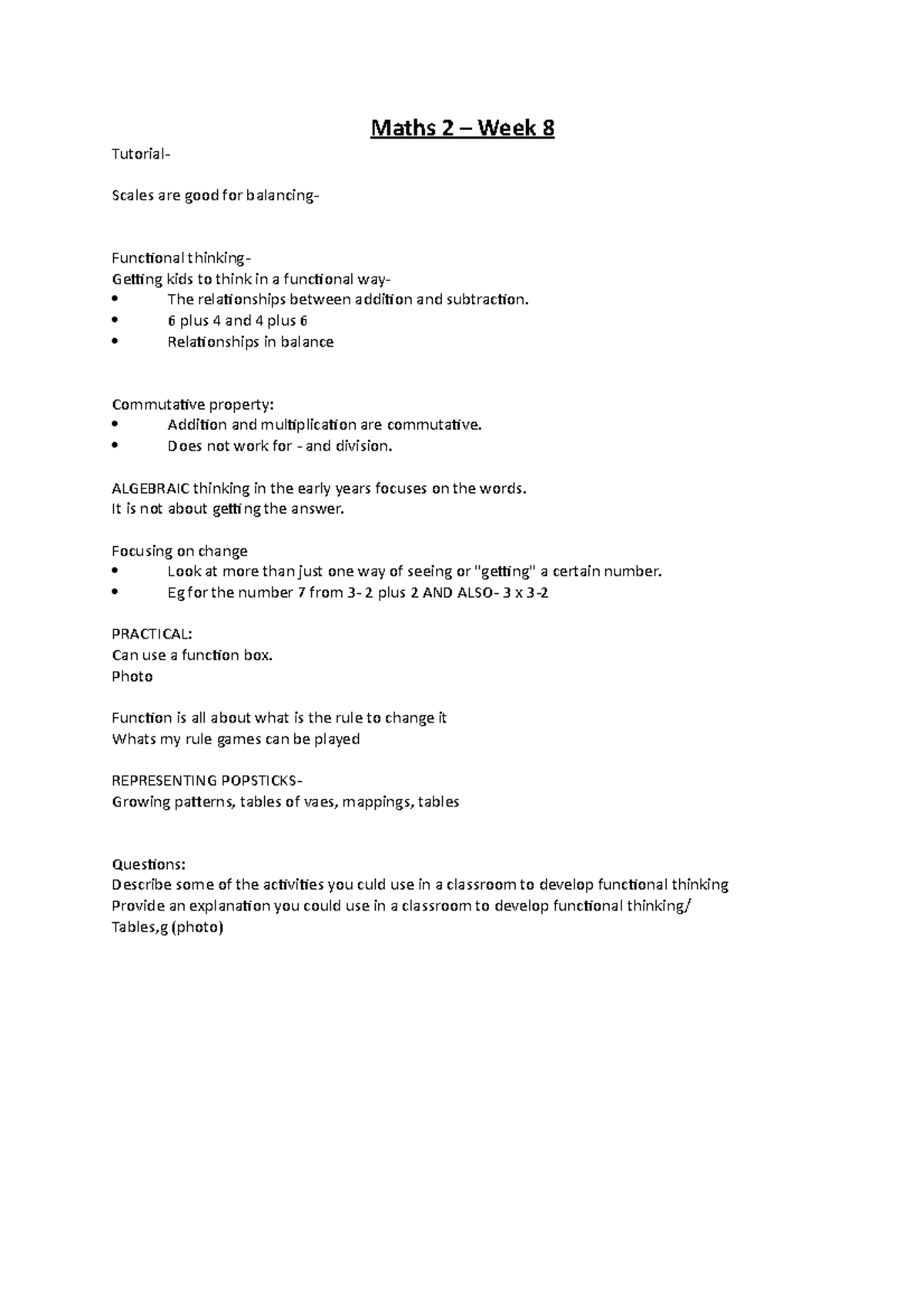 Maths 2 - Week 8 - Week 8 lecture & Tutorial notes - Maths 2 – Week 8 ...