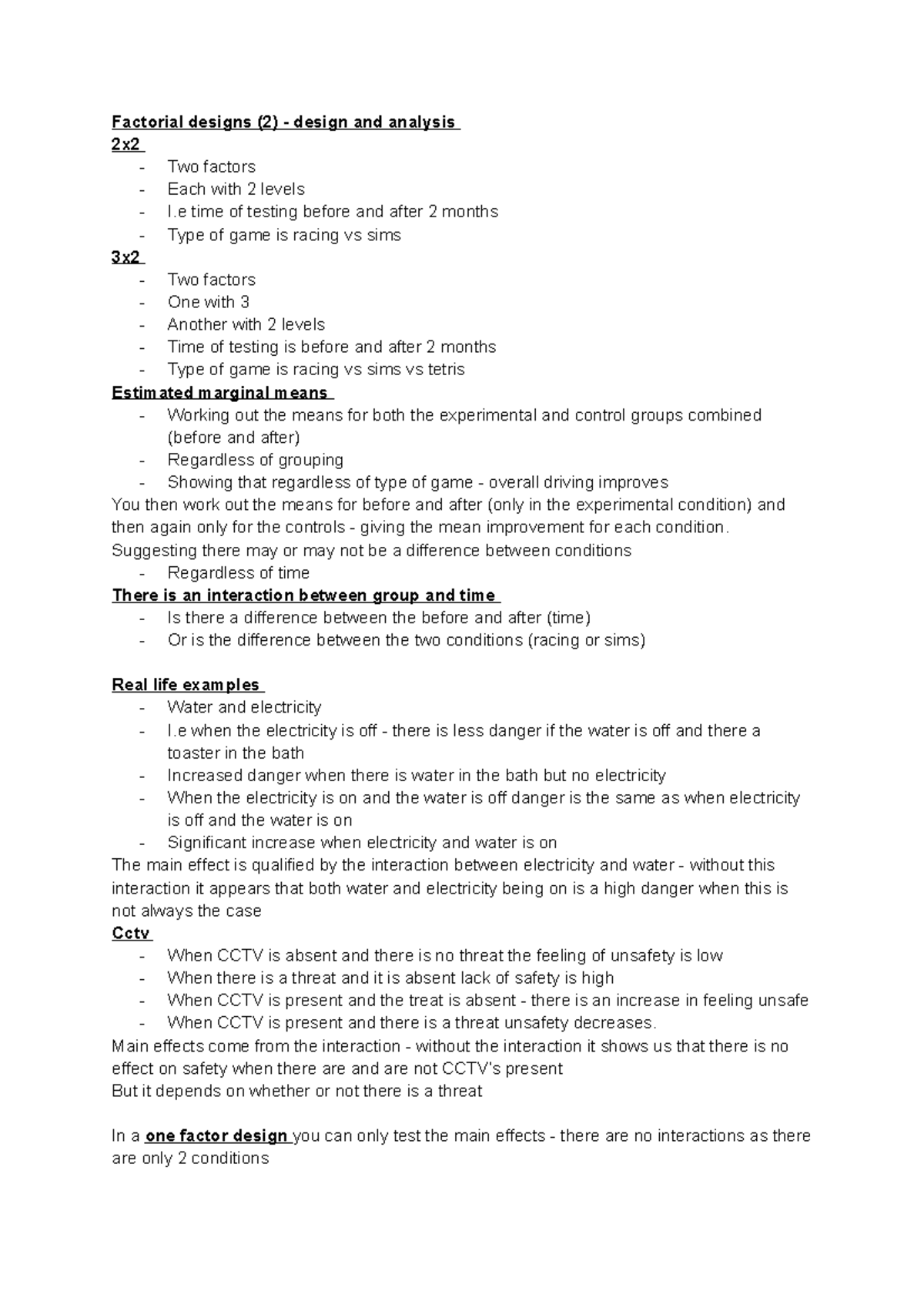 Factorial designs (2) - design and anaylsis - Factorial designs (2 ...