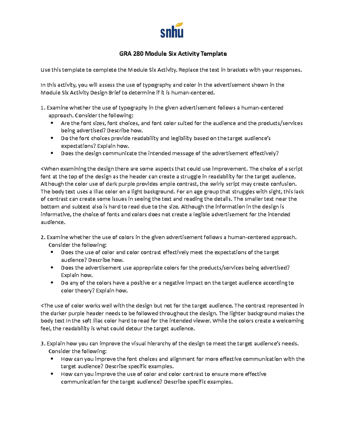 GRA 280 Module Six Activity Template - GRA 280 Module Six Activity ...