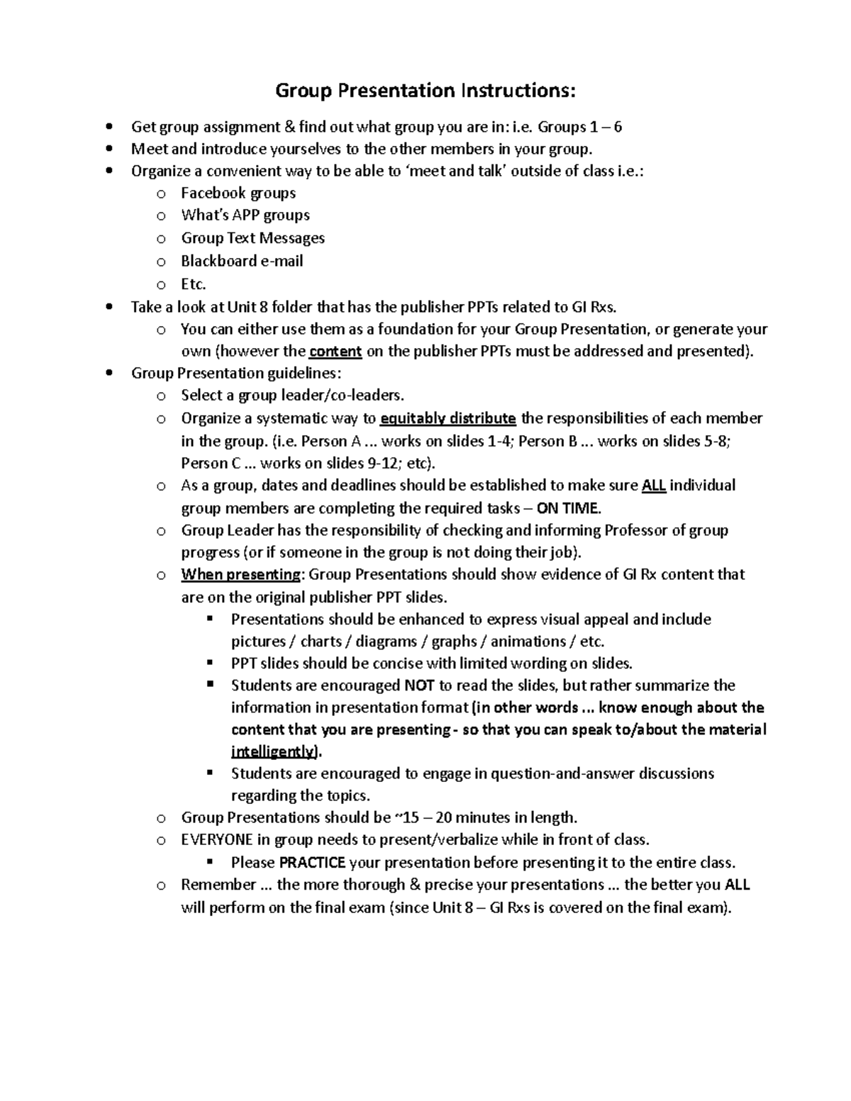 Spring 2023 - Group Presentation Instructions - Group Presentation ...