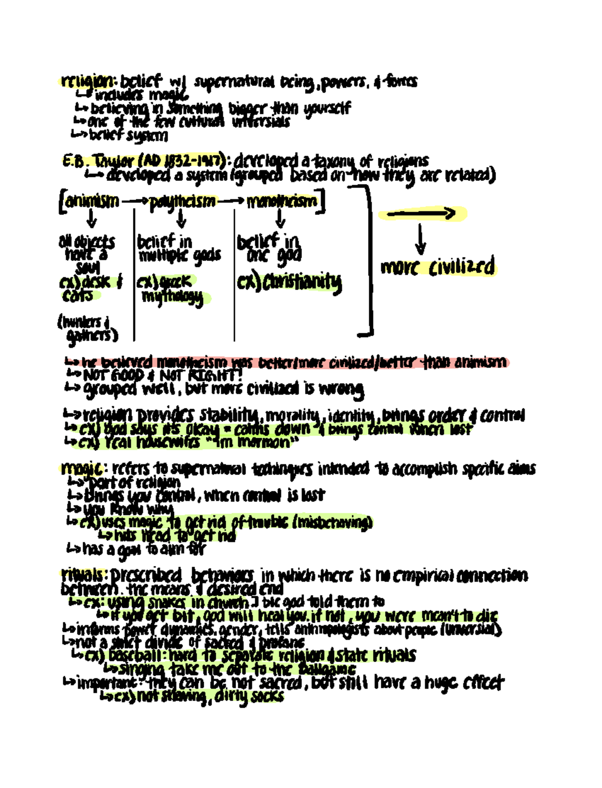 Magic Religion Notes - religion belief wi supernaturalbeingpowers ...