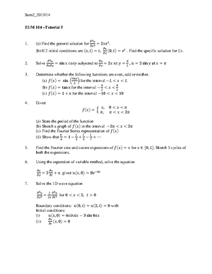 2 Tutorial-2 - Tutorial 2 - Advanced Engineering Calculus - Sem2_2013 ...