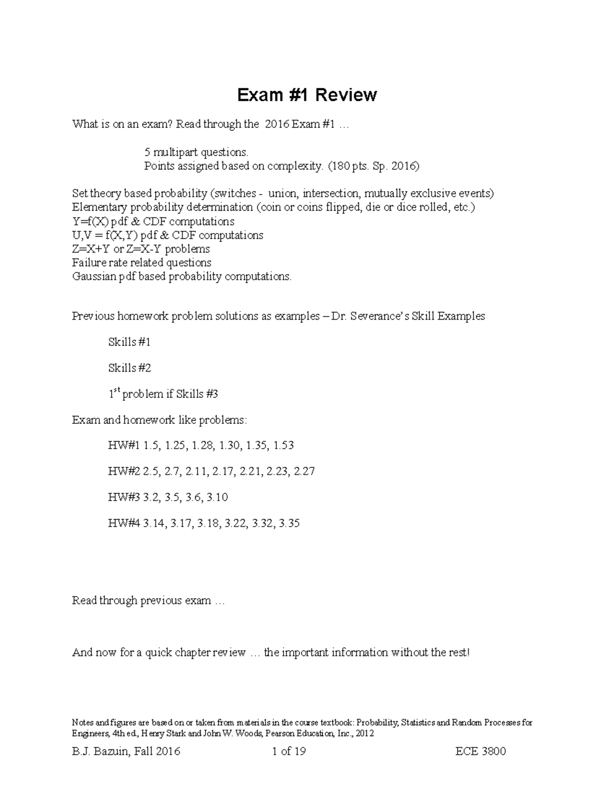 Summary - complete - Exam Review What is on an exam? Read through the ...