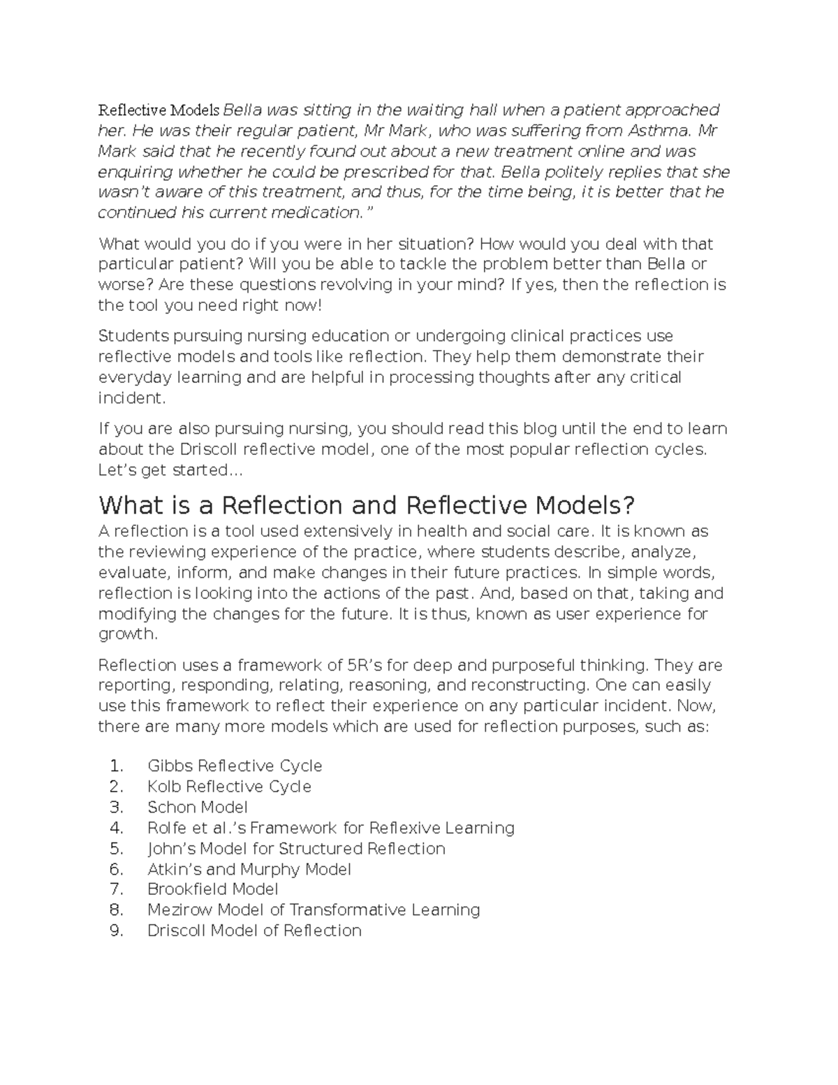 Reflective Models - Reflective Models Bella was sitting in the waiting ...