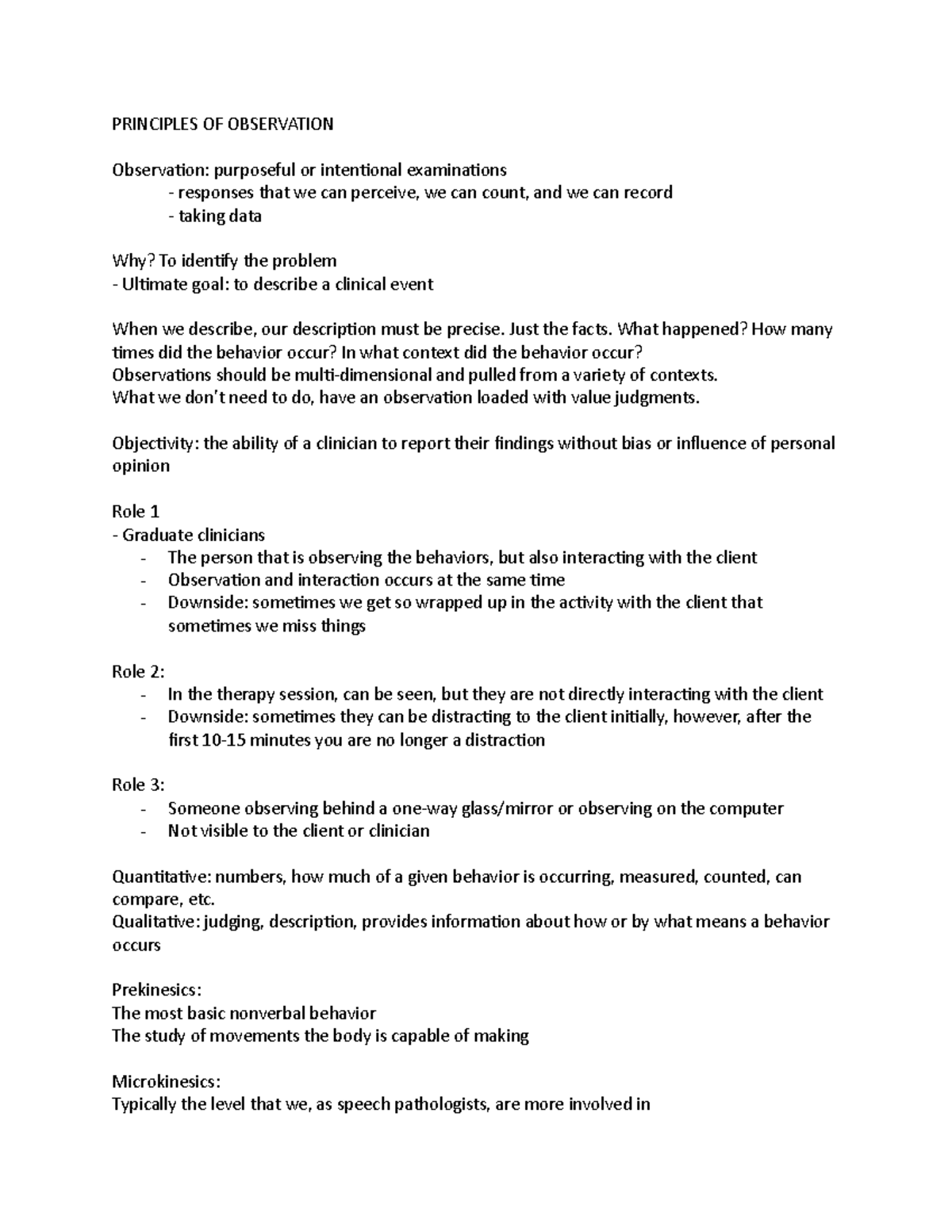 Principles OF Observation - PRINCIPLES OF OBSERVATION Observation ...