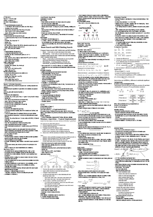 COMP3308 Cheat-Sheet - Achieved a Distinction using this cheat sheet for the exam. - - Studocu