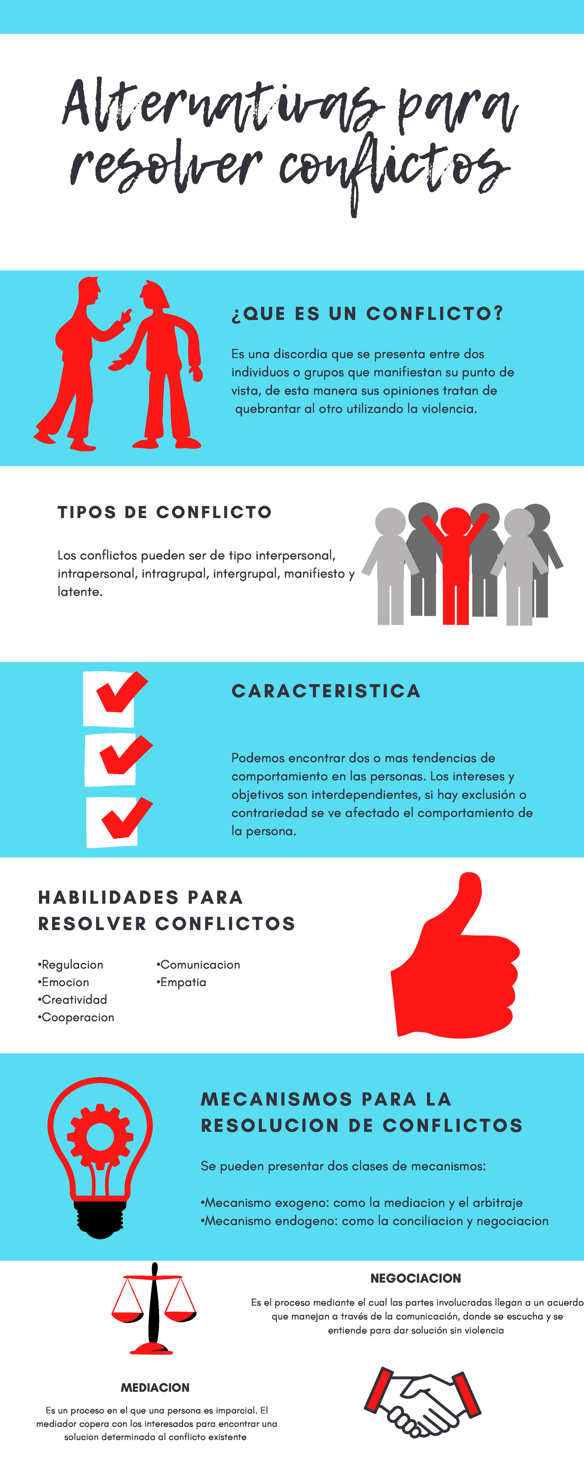 Infografia Sobre Resolucion DE Conflictos y como - Alternativas para resolver conflictos - Studocu