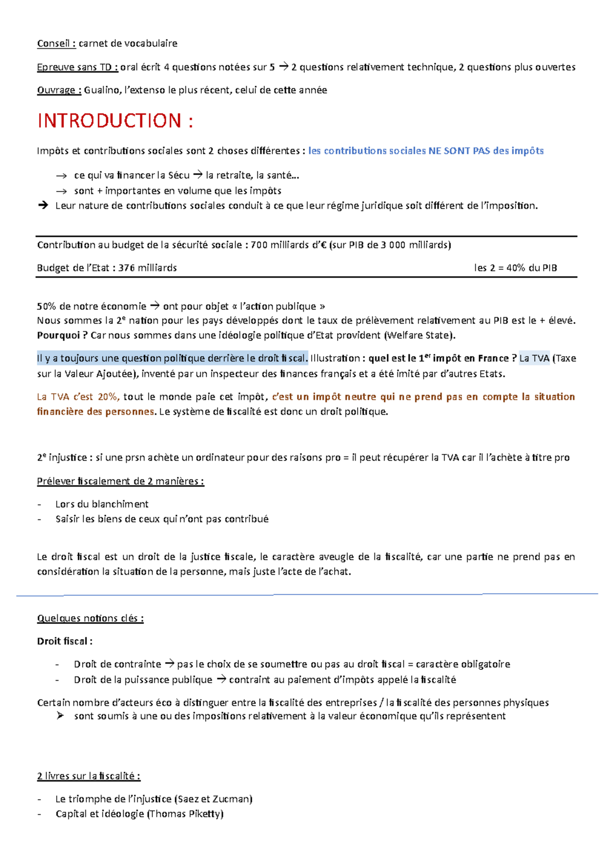 Partie-1 - Fiche du cours - Conseil : carnet de vocabulaire Epreuve ...