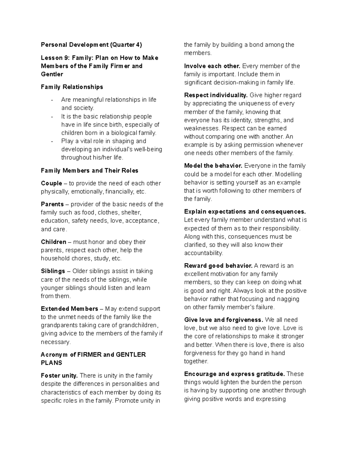 Personal Development Quarter 4 - It is the basic relationship people ...