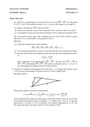Maths 1B Algebra Worksheet 3 Solutions - University of Dundee ...