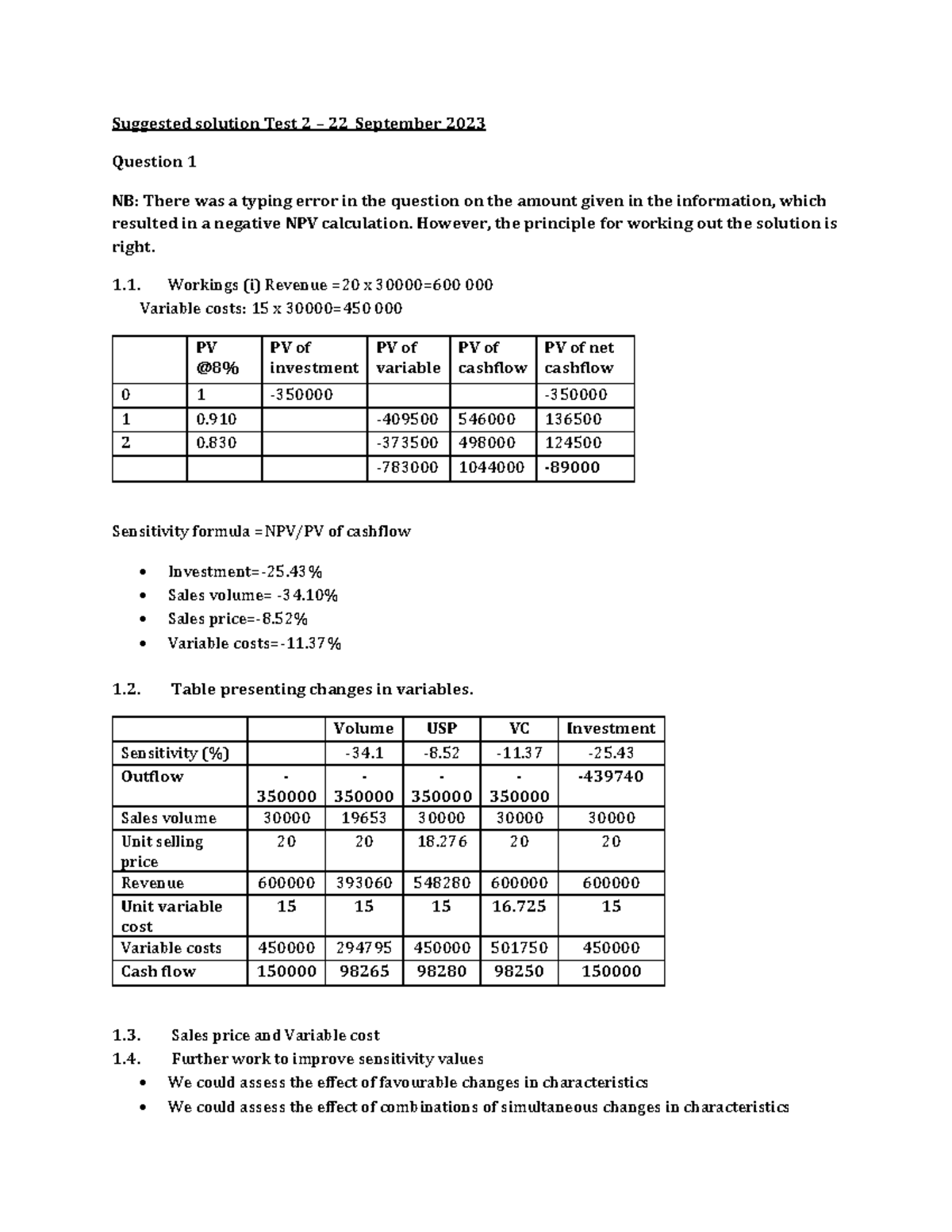Test 2-Suggested solutions - Suggested solution Test 2 – 22 September ...