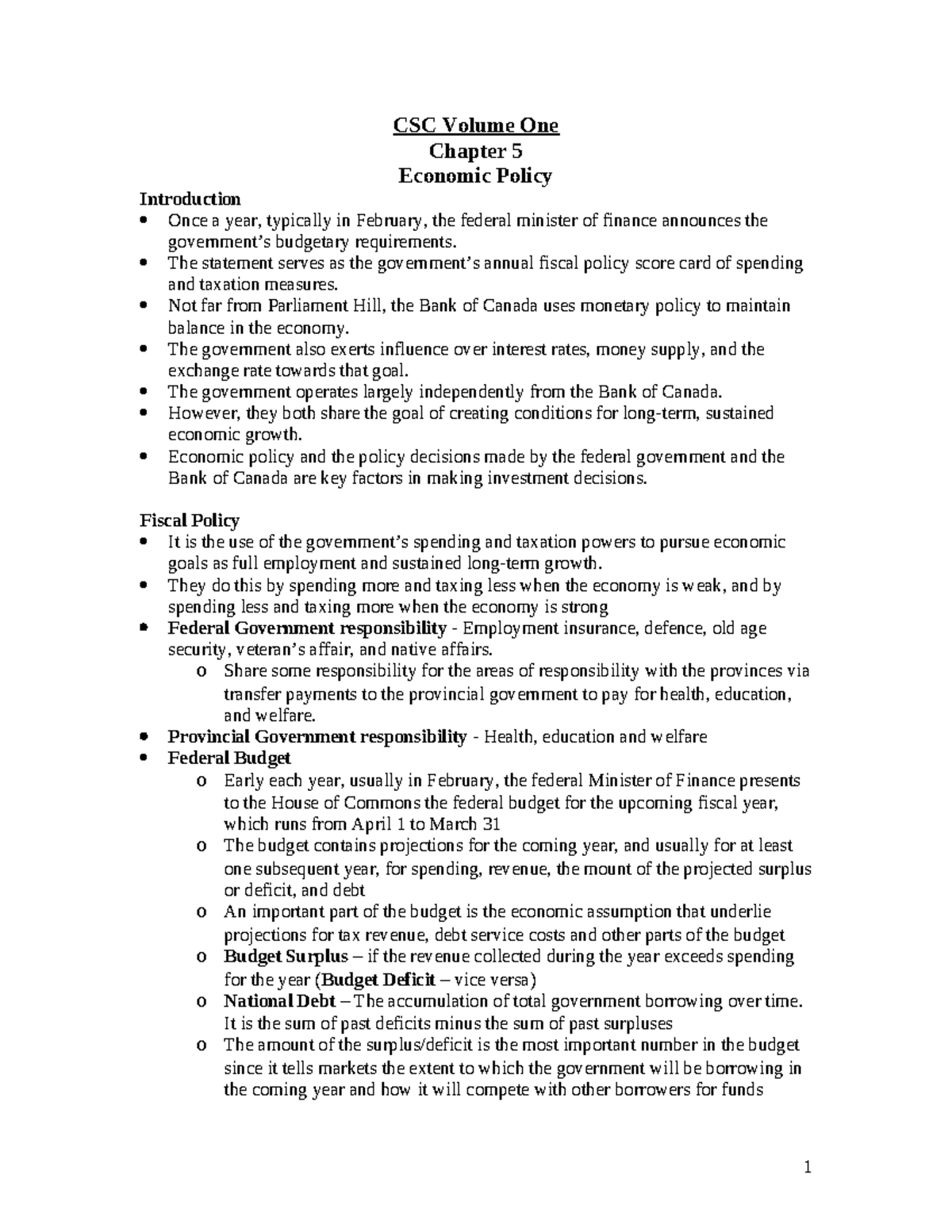 CSC Volume 1 (ch 5) 2018 - Lecture notes 5 - CSC Volume One Chapter 5 ...