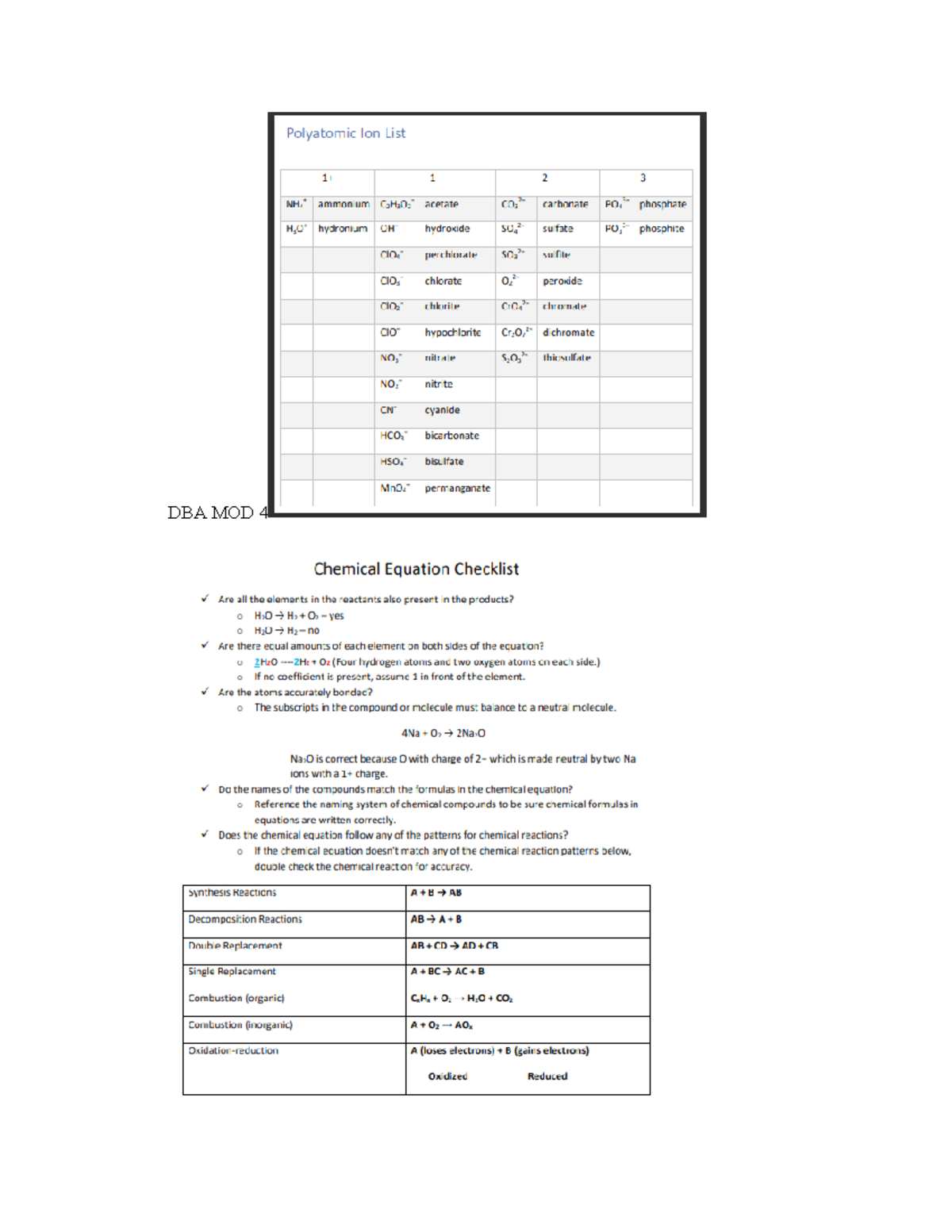 Dba chem module 4 - DBA MOD DECOMPOSITION Binary compound decomposes 2NaCl → 2 Na + Cl 2 Metal ...