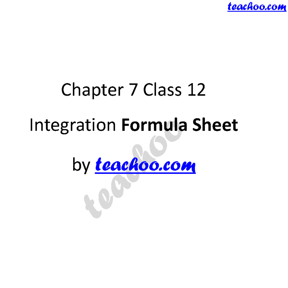 Integration - Additional information. - Chapter 7 Class 12 Integration ...