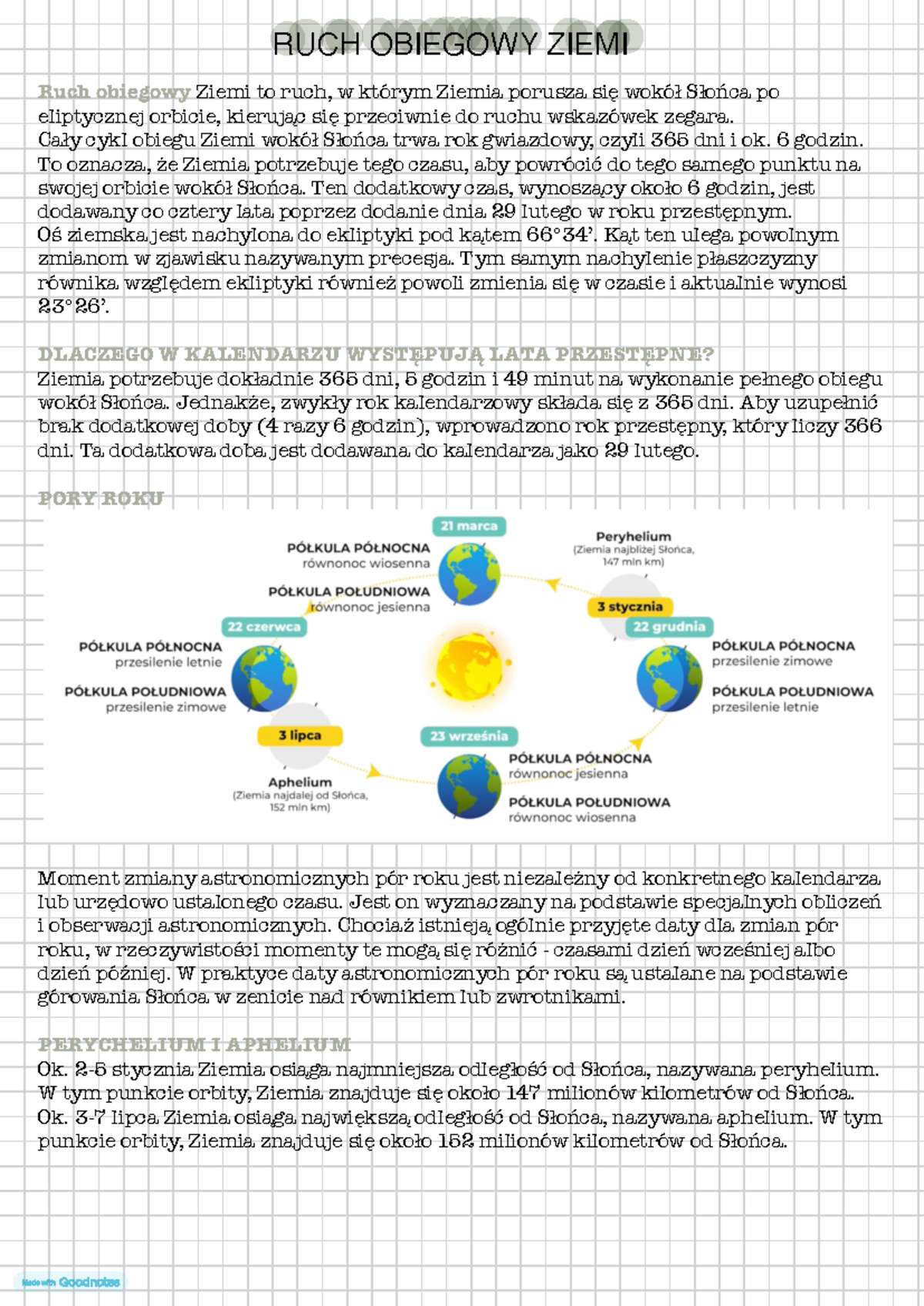 RUCH Obiegowy - RUCH OBIEGOWY ZIEMI Ruch obiegowy Ziemi to ruch, w którym Ziemia porusza się ...