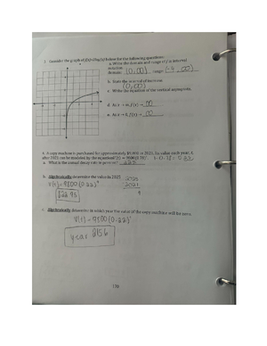 Graphing and Solving Logarithms - MATH 139 - Studocu