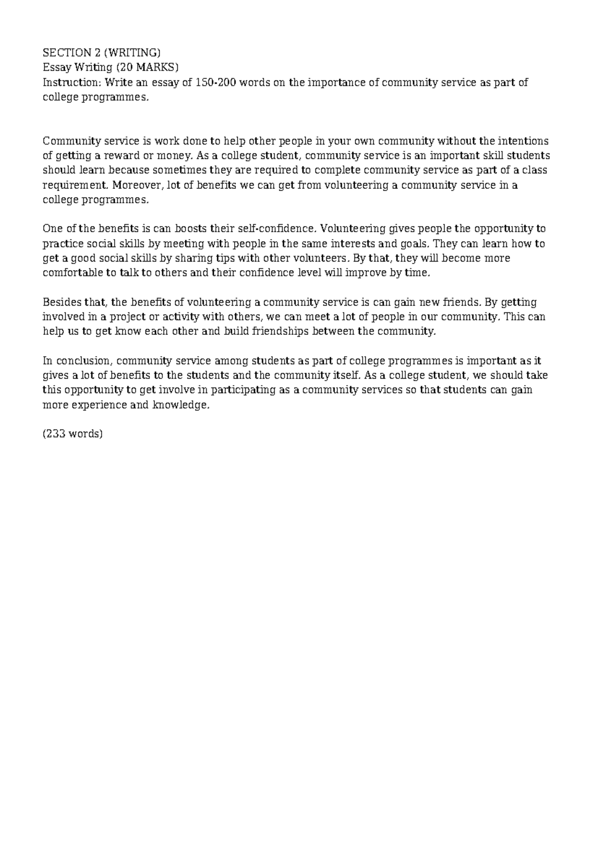 the importance of community service - Community service is work done to ...