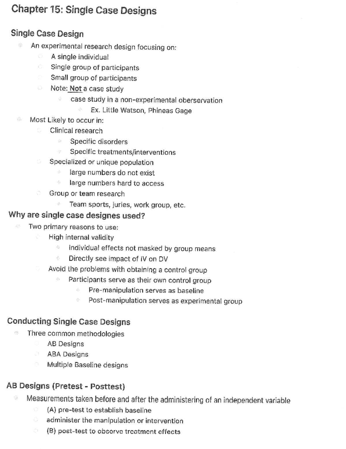 Psy-50, Chapter 15 - Single Case Designs - PSY-50 - Studocu