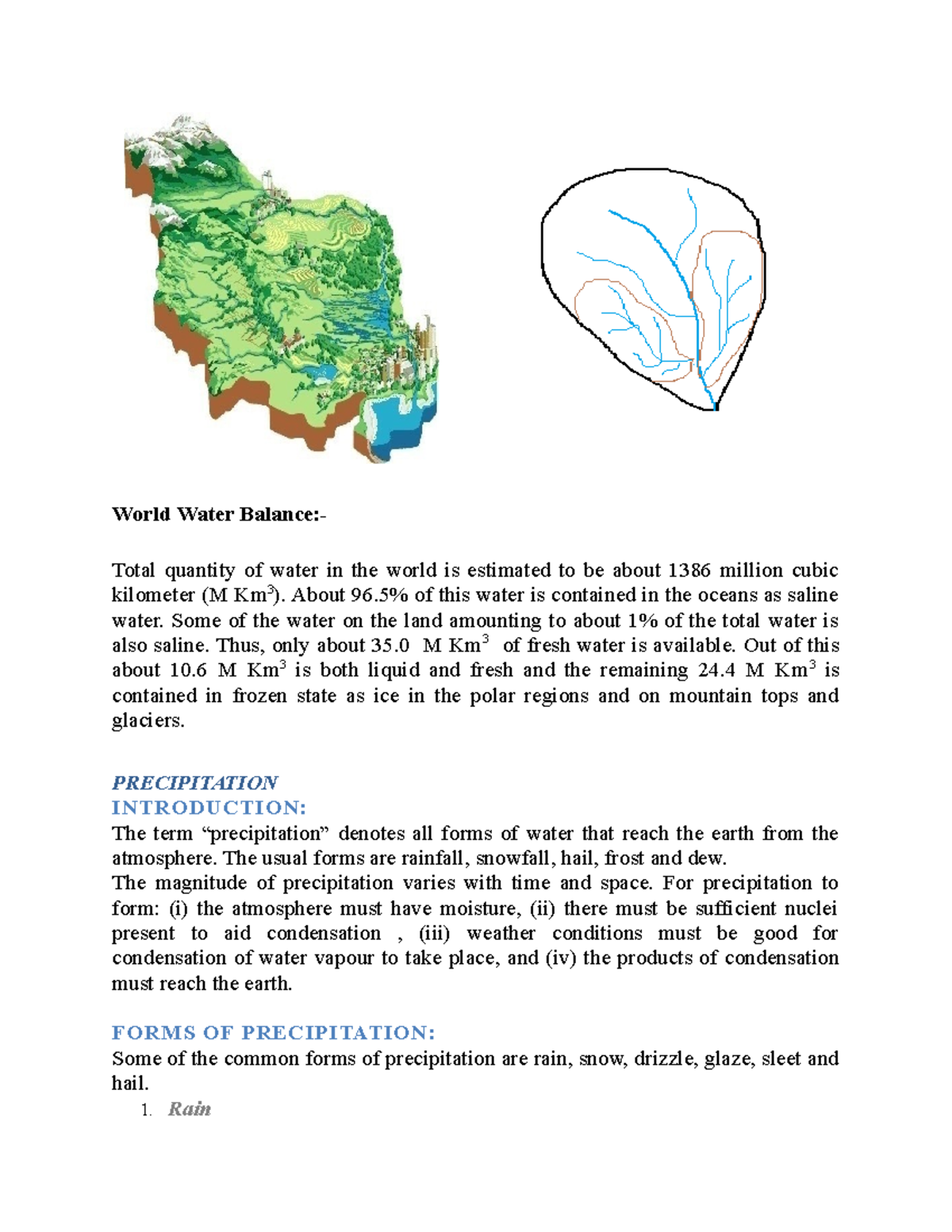 Civil Engineering - World Water Balance:- Total quantity of water in ...